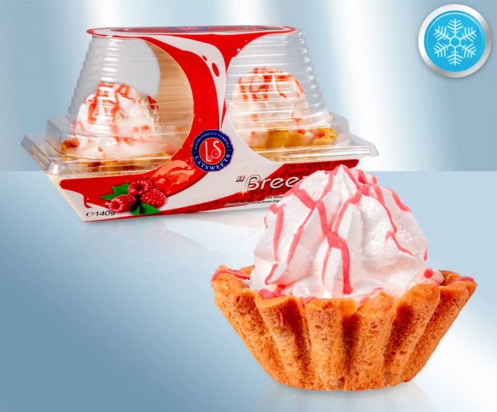 Пирожное Корзиночка с белковым кремом и малиной «LatSweet», 140 г ...